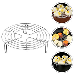Hemoton 2pcs Egg Steamer Can Vegetables Steamer for Vegetables Vegetable Steamer Wire Rack for Canning Racks Steamer Rack Stand Steamer Basket Multifunction Steaming Cooling Rack Pie Bread