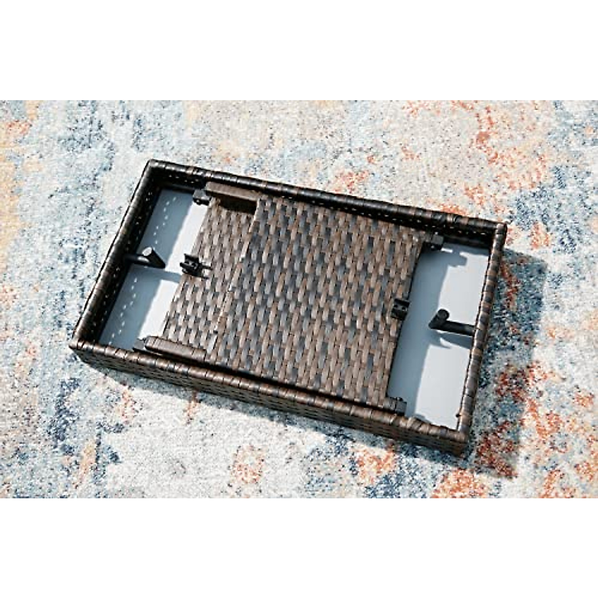 Signature Design by Ashley Kantana Casual Outdoor End Table, Dark Brown