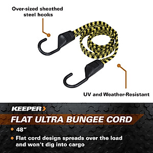 Keeper - 48” Flat Ultra Bungee Cord - UV and Weather-Resistant