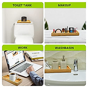 Bamboo Tray - Natural Bamboo - 11.3 X 4.4 X 1.1 in - Vanity Tray for Bathroom - Ecological and Sustainable