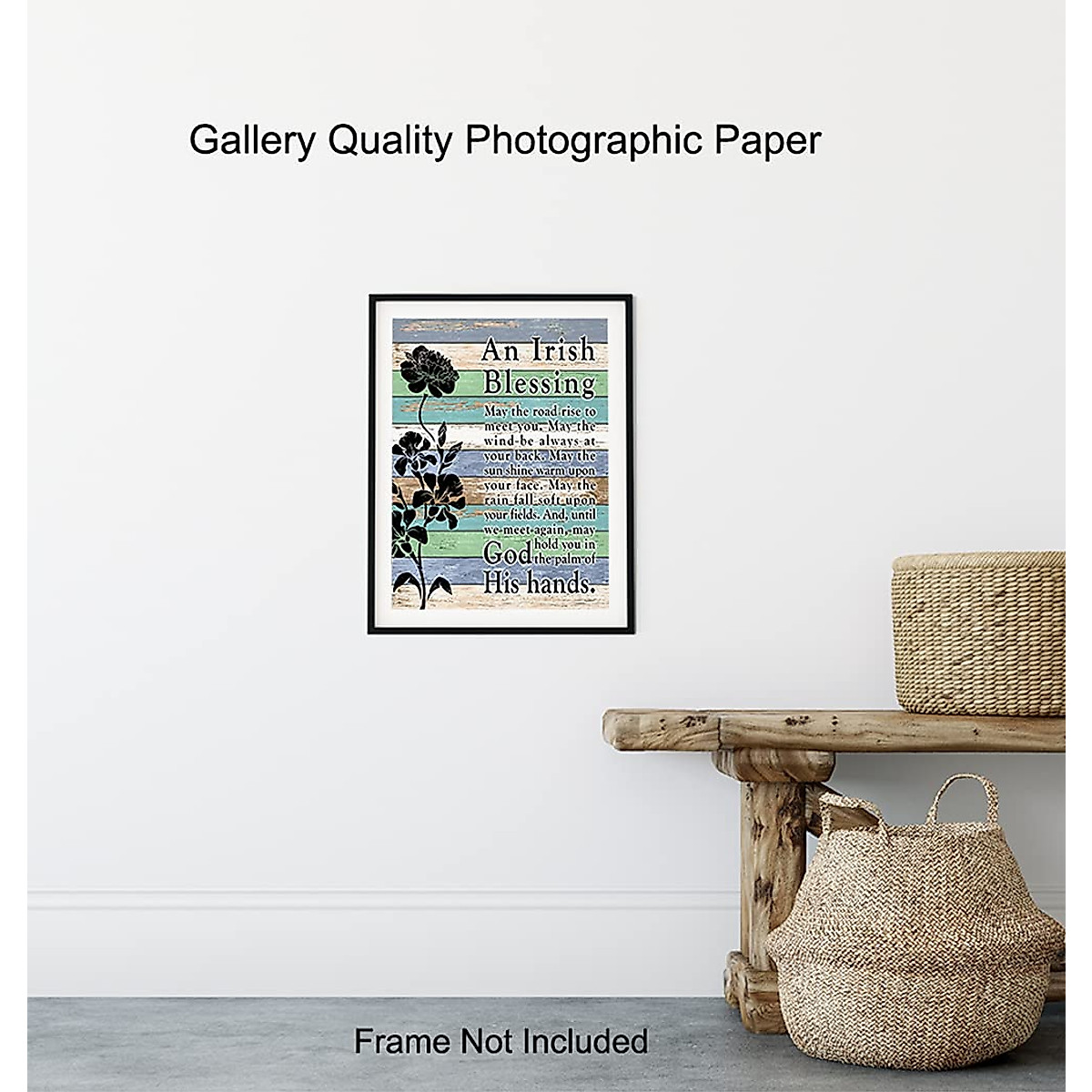 May The Road Rise To Meet You Irish Blessing Wall Decor - Irish Decor - Irish Quotes Wall Decor - Positive Inspirational Quotes Poster Sign Decorations - Sayings for Wall Decor - Uplifting Gifts