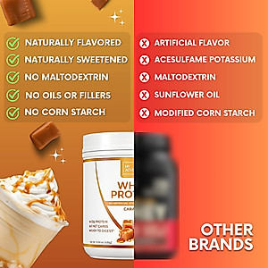 Whey Isolate Protein Powder - Low Carb Protein Powder for Women - Sweetened with Stevia Whey Isolate Protein for Muscle Growth - Natural Clean Protein Powder (Caramel, 15 Servings)