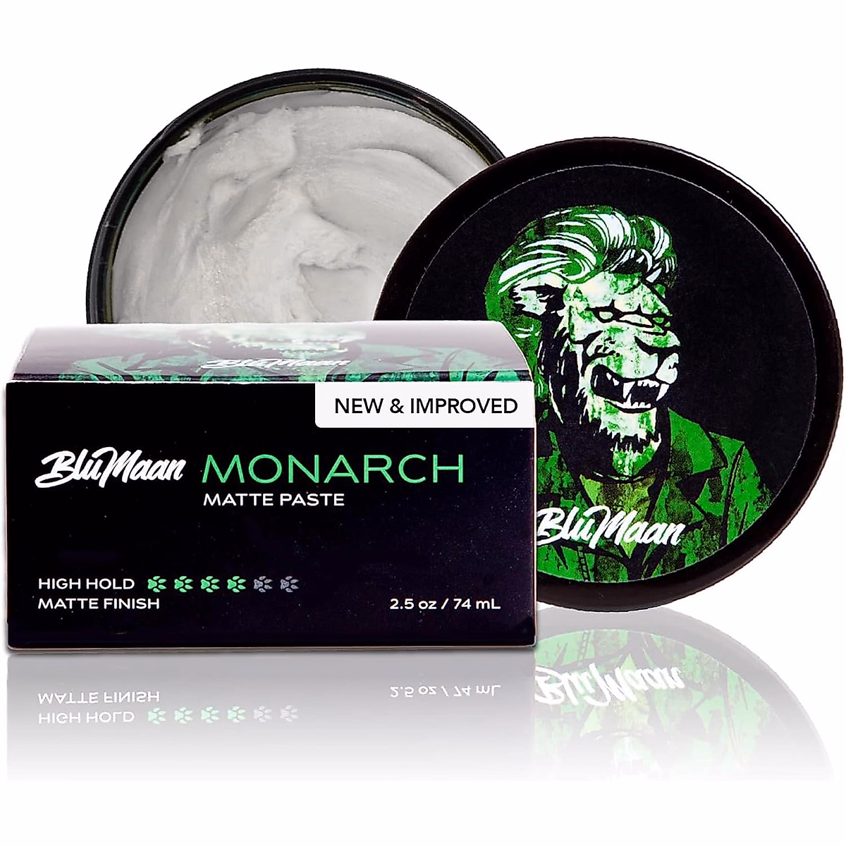 BluMaan Monarch Men’s Matte Paste - High Hold Matte Finish - Versatile, Easy To Apply, Weightless Control, Nourishing and Cleansing Hair Care Essential with Natural Ingredients