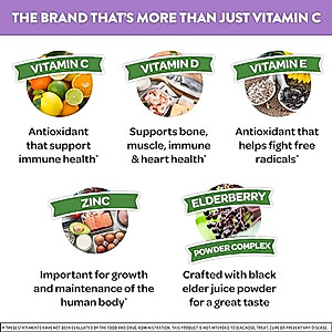 Airborne Elderberry + Zinc & Vitamin C Effervescent Tablets, Immune Support Supplement With Powerful Antioxidant Vitamins A C E, 20 Fizzy Drink Tablets, Elderberry Flavor