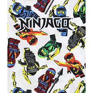 LEGO Ninjago Boys' Pajama Set 4-Piece Cotton PJs, Red, Size 8
