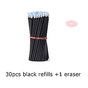 30Pcs Erasable Pens 0.5mm Black Ink Pen Refill Set for School Supplies Student Writing Exam Stationery Pens