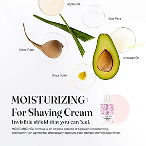 IntiMD Coochy Plus Intimate Shave Cream Sweet Bliss + Pre-Shave Elixir Moisturizer Oil Kit - HydroLock &Moisturizing PLUS Continuous Hydration Reliefs Razor Burn Bump Ingrown Hair