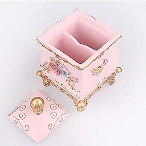 SELLONWANELO Qtip and Cotton Ball Swab Holder Dispenser Container Organizer Makeup Pads Canister for Bathroom Kitchen Pink