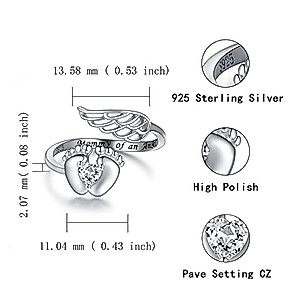 APOTIE Sterling Silver Miscarriage Ring Mother - Loss of Pregnancy Rings Infant Loss Jewelry Memorial Losing Child Gifts for Women Mom (04-April-Diamond Color)