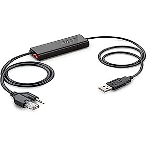 Poly (Plantronics + Polycom) Plantronics - Electronic Hook Switch APU-76 (Poly) - Cable for DECT and 900 MHz Headset - One Touch Call Control, Black (211076-01)