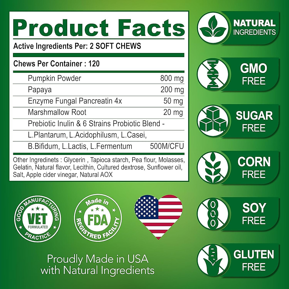 (2 Pack) Probiotics for Dogs - Dog Probiotics and Digestive Enzymes for Gut Health, Itchy Skin, Allergies, Immunity, Yeast Balance - Prebiotics - Reduce Diarrhea, Gas - 240 Probiotic Chews for Dogs