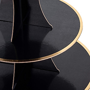 3-Tier Cardboard Black Cupcake Stand/Tower (2, Black)