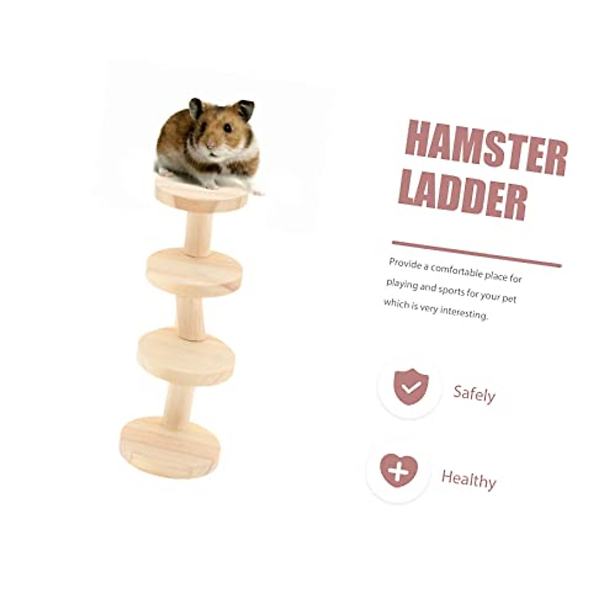 Balacoo Hamster Toy Chinchilla ladders Small Animal Climbing Ladder Chinchilla Rat Platform pet cage Playing Ladder Hamster Climbing Toys pet Toy to Rotate Platform Ladder Wood