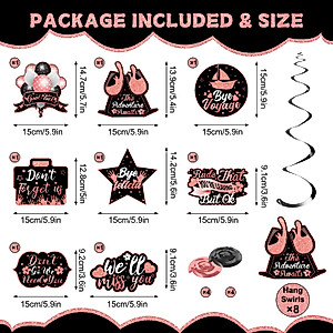 Going Away Party Decorations, NO-DIY Rose gold Glitter Who Said You Could Leave Banner and 8 Pcs Farewell Party Decorations Card Cuts, Happy Retirement Banner, Farewell Graduation Party Decorations