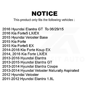 Transit Auto - Front Rear Wheel Hub Bearings Assembly Disc Brake Rotors And Semi-Metallic Pads Kit (10Pc) For Hyundai Elantra Kia Forte Veloster GT Forte5 Coupe Koup KBB-106797