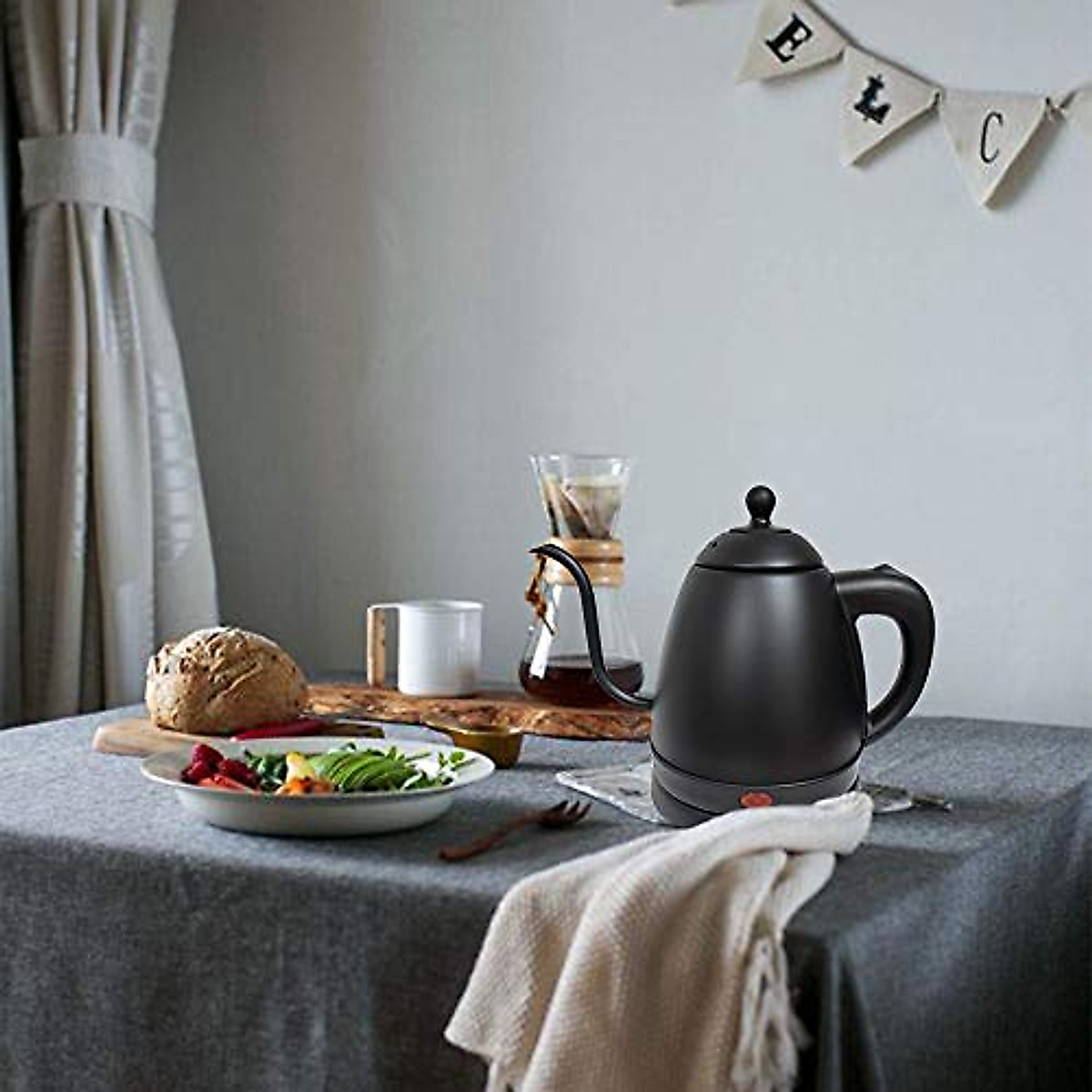 BLBO Gooseneck Kettle ,110v Electric kettle 1.0L Pot body 100% Stainless Steel Electric tea kettle High temperature blisters drainage groove is designed in the handle Quick Heating Pour Over Kettle