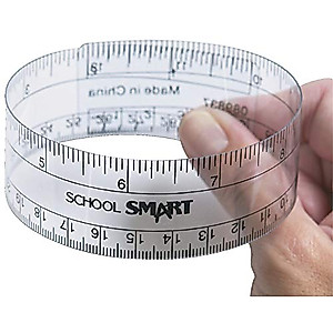 School Smart Flexible Ruler, Inches and Metric, 12 inch, Clear