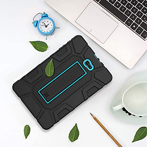 GUAGUA Protective Case for Samsung Galaxy Tab A 10.1 2016, Heavy Duty Rugged Shockproof Anti-Scratch Tablet Cover with Kickstand, Black/Blue
