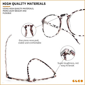 IBOANN 3 Pack Blue Light Blocking Glasses Women/Men, Round Fashion Retro Frame, Vintage Fake Eyeglasses with Clear Lens (Black & Leopard & Transparent)