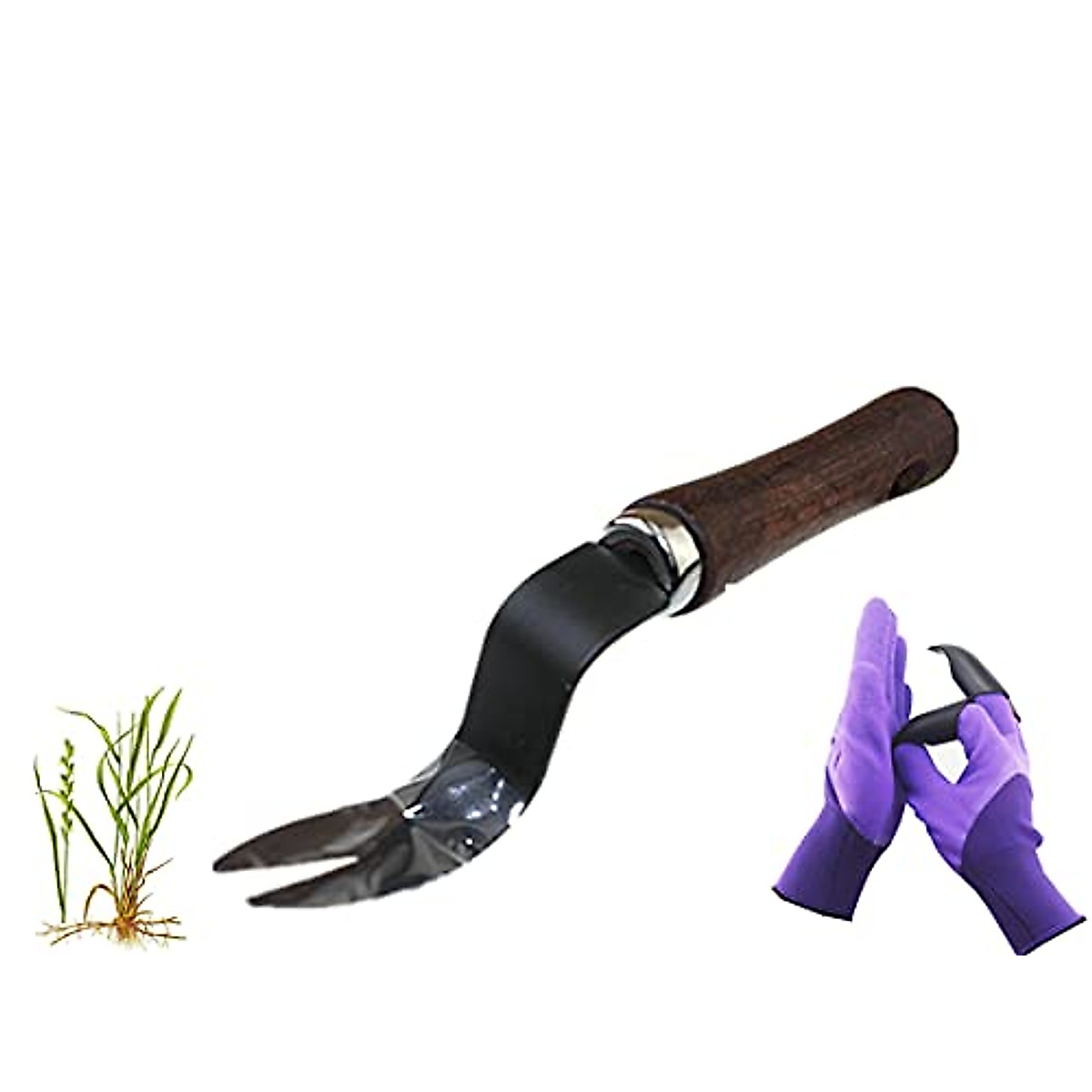 BDDMYAA Weed Puller,Hand Weeder Tool,Garden Lawn Farmland Transplant Gardening Bonsai Tools (with Garden Gloves)