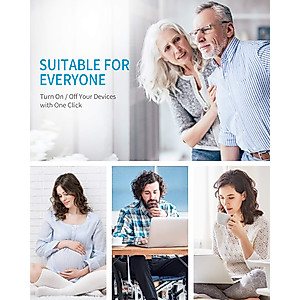 Syantek Remote Control Outlet Wireless Light Switch for Household Appliances, Expandable Remote Light Switch Kit, Up to 100 ft Range, FCC Certified, ETL Listed, White (5 Outlets + 2 Remotes)