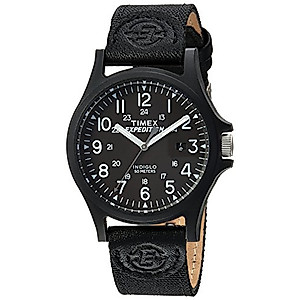 Timex Men's TW4B08100 Expedition Acadia Black Leather/Nylon Strap Watch