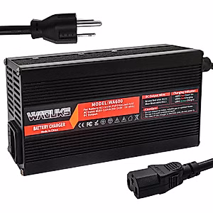 WAOUKS 58.8V 10A Charger DC 58.8V Li-ion Battery Charger Used for 14S 52V 51.8V Lithium Battery Pack Charger with Cooling Fan Smart Charger Output C13 PING Connector
