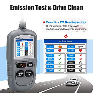 Autel ML329 OBD2 Scanner Advanced Version of AL319 Code Reader AutoVin Function Engine Fault CAN Scan Tool with Patented One-Click I/M