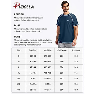 Pudolla Men's Swim Shirts Rash Guard Shirts for Men UPF 50+ Sun Protection T-Shirts Quick Dry Beach Surf Water Shirt Pink XXXXL