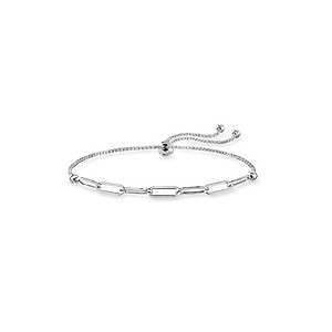 Savlano 5mm 925 Sterling Silver Solid Adjustable Bolo Slider Paperclip Link Bracelet Comes With Gift Box for Women - Made in Italy