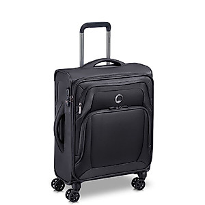 Delsey Mixed OPTIMAX LITE 55CM Slim 4 Double Wheels Cabin Trolley CASE, Black, standard size
