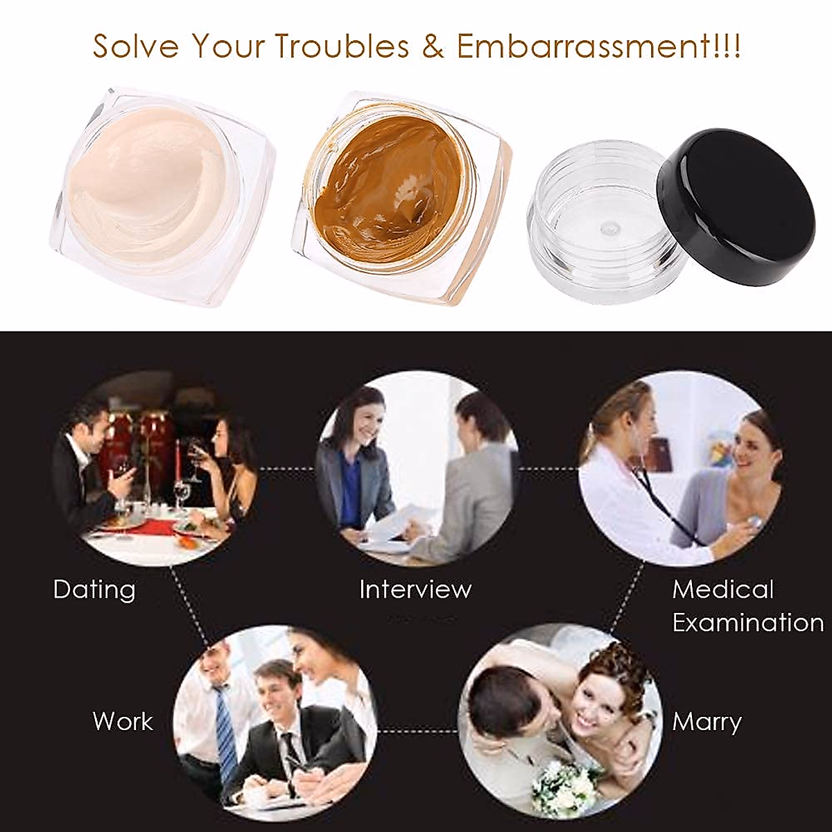 Waterproof Tattoo Cover-Up Makeup Set, Tattoo Skin Cover Concealer Cream for Dark Spots, Scars, Vitiligo, And More - Tattoo Cover-Up Makeup - Use on Body, For Legs