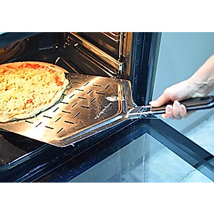 KitchenStar Pizza Cutter Rocker 16 inch + Pizza Paddle with Folding Handle (13 x 16.5") - Pizza Making Set Bundle