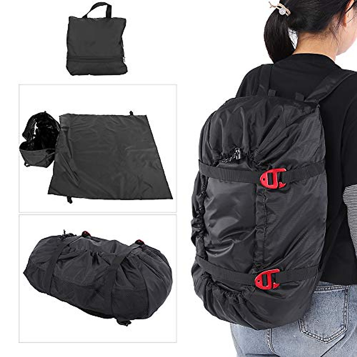 Alomejor Rock Climbing Bag Foldable Water proof Rock Climbing Bag Mountaineering Shoulder Backpack for Outdoor Camping Hiking(22 * 22 * 5cm Black)