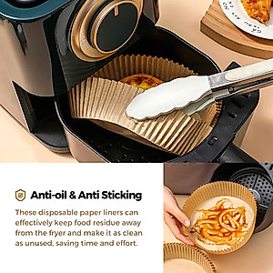 XADIBH Air Fryer Liners- Air Fryer Disposable Paper Liner, Non-Stick Basket Liners, Baking Paper for Air Fryer, Parchment Air Fryer Basket, Water-proof Air Fryer Liners for Baking (100PCS-6.3INCH)