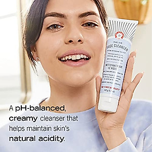 First Aid Beauty Pure Skin Face Cleanser, Sensitive Skin Cream Cleanser with Antioxidant Booster, 5 oz.