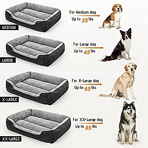 Teodty Dog Beds for Large Dogs, Washable Pet Bed Mattress Comfortable, Warming Rectangle Bed for Medium and Large Dogs, Cat Pets