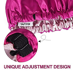 YAFIYGI Baby Satin Bonnet,Sleep Cap with Double Layer Reversible Adjustable Silk Satin Bonnet for 6-36 Months Baby and ​Teens Rose