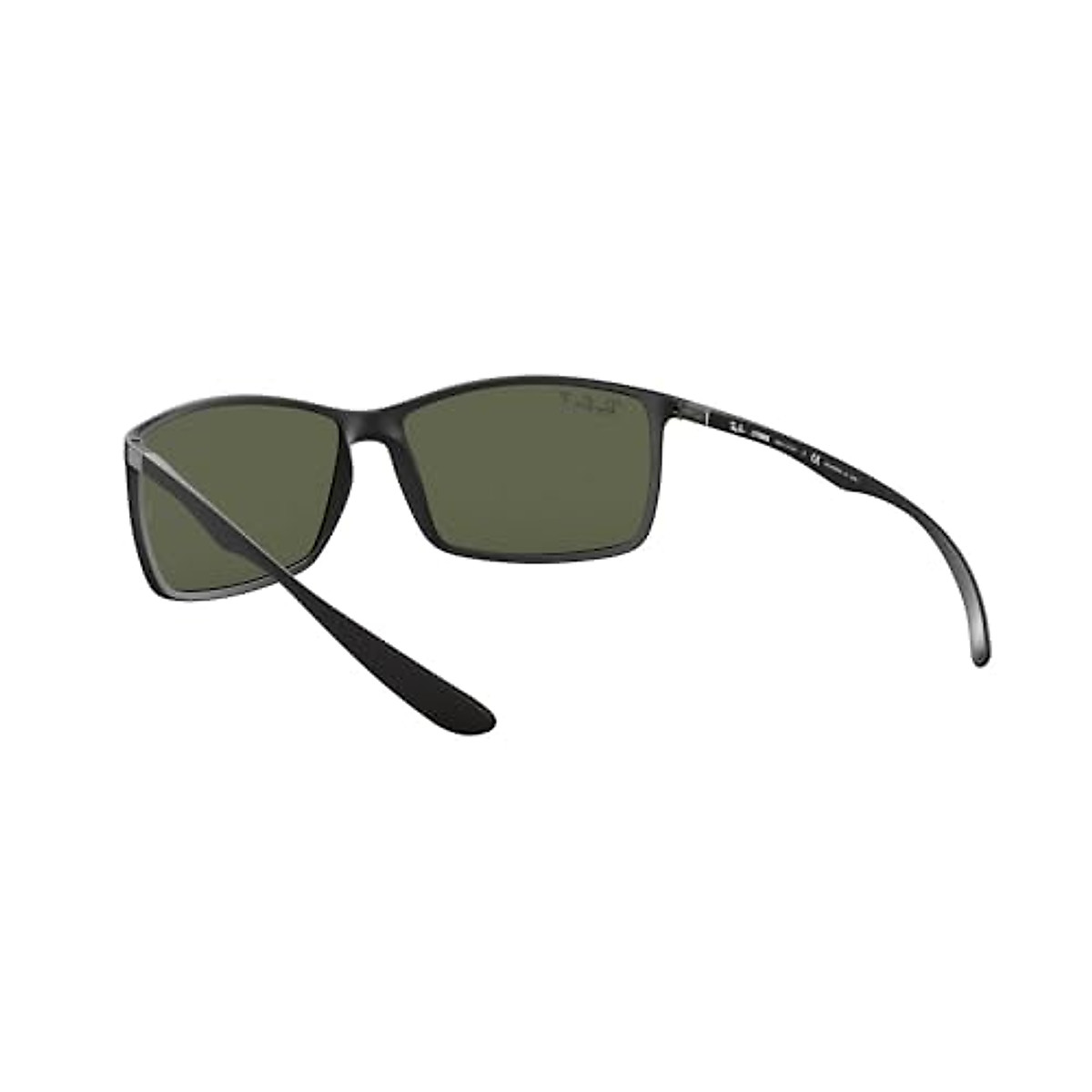 Ray-Ban Men's RB4179 Liteforce Square Sunglasses, Matte Black/Polarized Green, 62 mm + 1