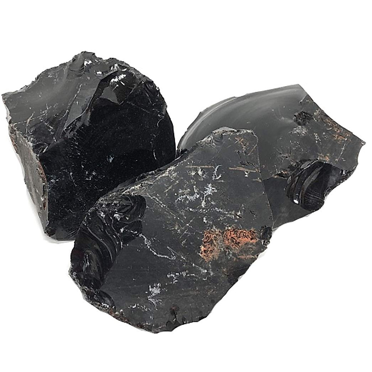 Premium Whole Black Obsidian (20lbs) Flint Knapping Stone