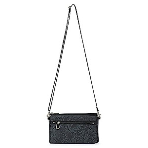 Sakroots Corin Smartphone Flap Crossbody in Eco-Twill, Black Spirit Desert