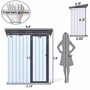 5x3 FT Outdoor Alloy Steel Storage Shed Organizer, Garden Tool House for Backyard, Patio, Garage, Lawn