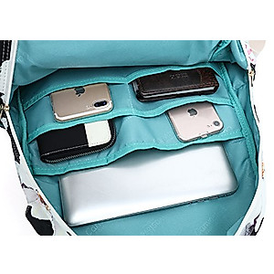 Canvaslove Canvas 15.6 inch Waterproof laptop backpack with USB Charging Port and Massage Cushion Straps for laptop up to 15 inch Men Women Outdoor Travel Backpack (Lotus)