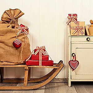 2 Inch 6.5 Yards Thanksgiving Christmas Buffalo Plaid Ribbons Rolls Wired Edge Gingham Ribbon for Crafts Bow Making Floral Wreath Garland Supplies(Orange and White)