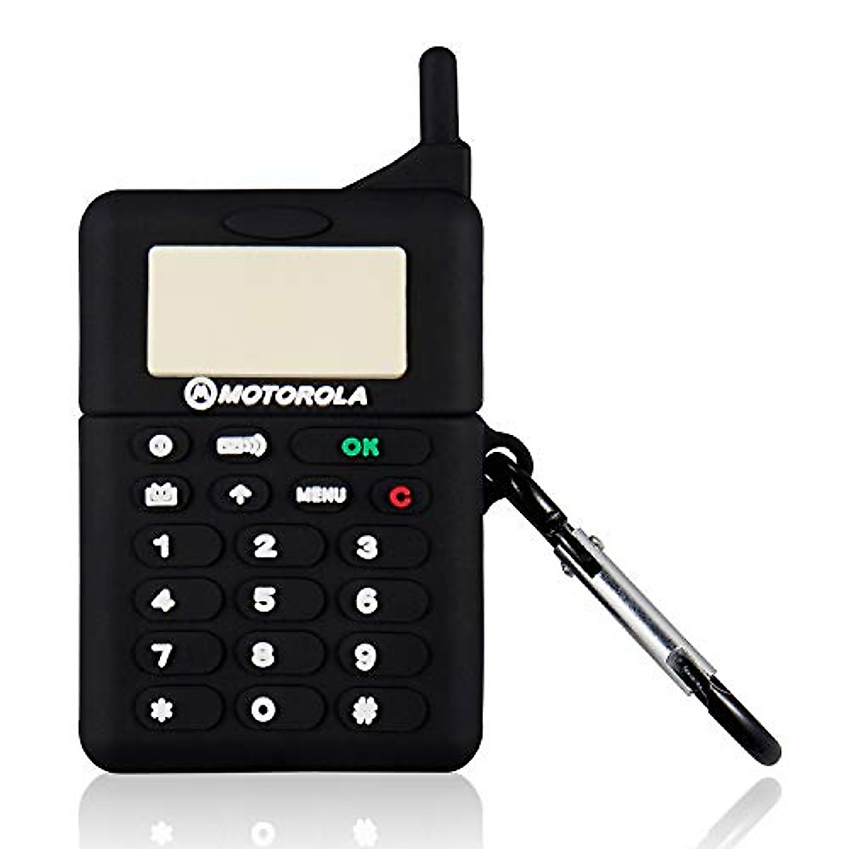 Mulafnxal for Airpod 1&2 Case, Cute Cartoon Unique Silicone Air pods Cover, 3D Funny Fashion Fun Cool Stylish Keychain Design Kits Soft Skin Shell Cases Boys Men Teens Kids for Airpods (Moto Phone)