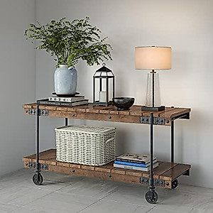 Dax 27.5" Tall Table Lamp with Fabric Shade in Seeded Glass/Blackened Bronze/White