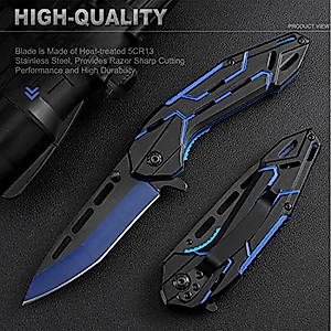 VIFUNCO Folding Pocket Knife for Men, EDC Tactical Knife with Clip, Liner Lock, Stainless Steel Sharp Pocket Knives for Outdoor, Survival Camping Hiking, Gifts for Dad Him Husband