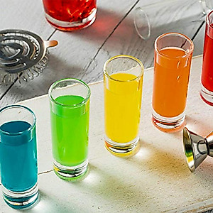 Ruckae 18 Pack Shot Glasses, 2 Ounce Shot Glasses with Heavy Base, Clear Shot Glasses Set of 18 (Cylinder Shaped)