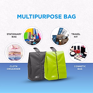 Lify Shoe Storage Organizer Bags Set, Waterproof Nylon Fabric with Sturdy Zipper for Traveling (6 Pack) (Navy Blue And Aqua Blue(Turquoise))