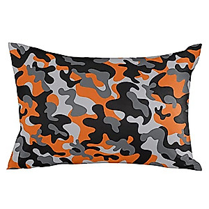 Funnywall88 Waterproof Throw Pillow Covers Set of 2 Camo Couch Pillow Cases Outdoor Sofa Cushion Cover Home Decor for Bed Living Room, 20" x 12"